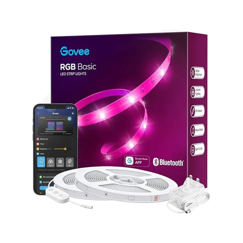 Govee LED Lights 20M, Bluetooth Rope Lights with App Control, 64 Scenes ...